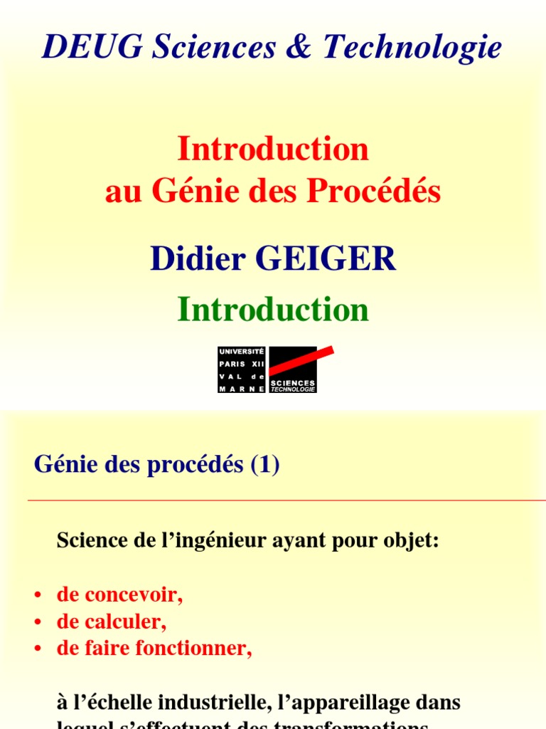 Genie Des Procédés | PDF | Vitesse de réaction | Réacteur (chimie)