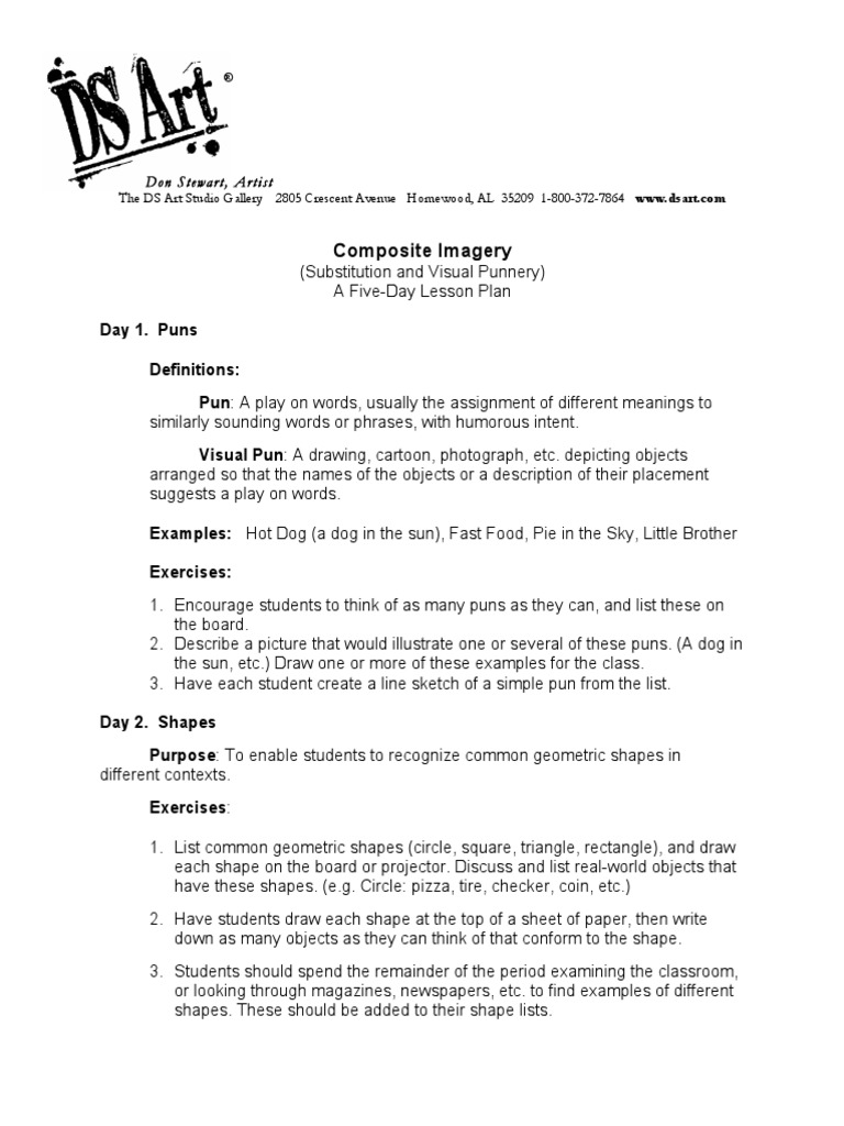 DS Art Lesson Plans: Composite Designs | PDF | Shape | Collage