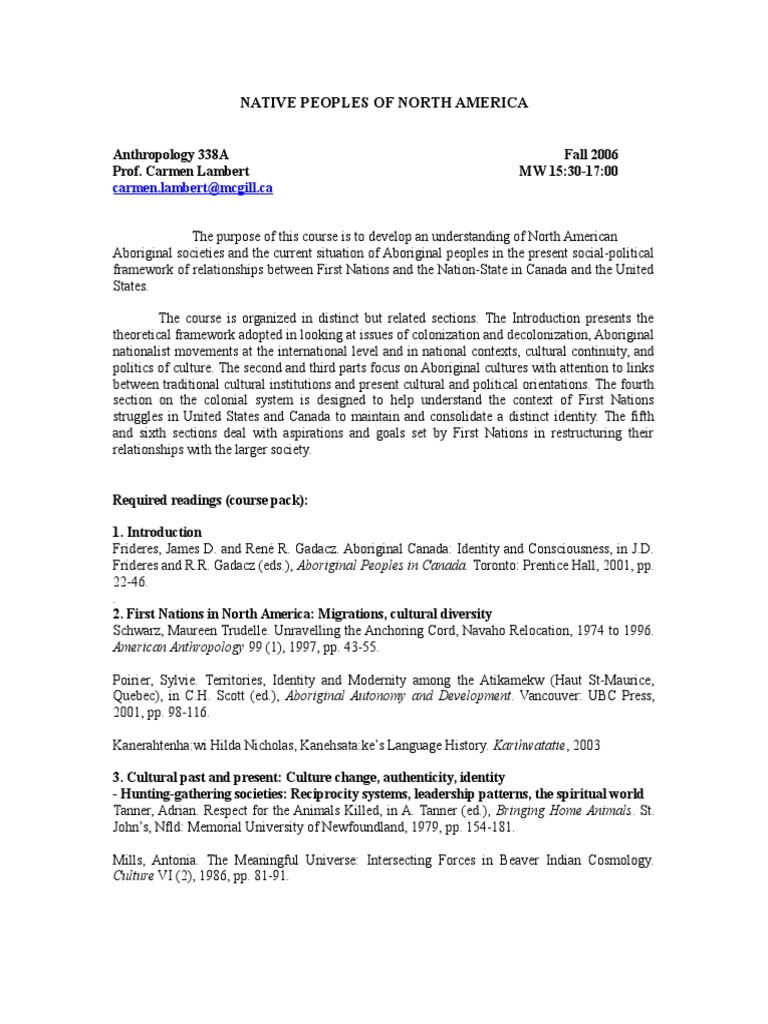 Native Peoples North America | PDF | Canada | Indigenous Peoples Of The ...