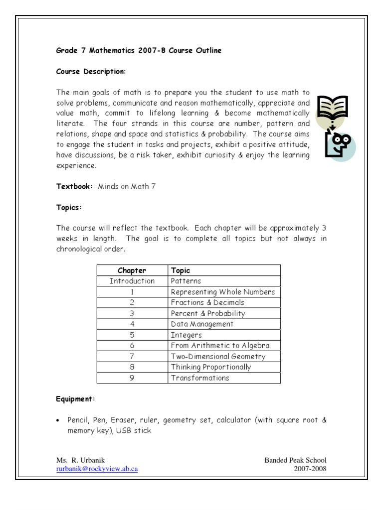 Grade 7 Math Course Overview | PDF | Teaching Mathematics | Cognition
