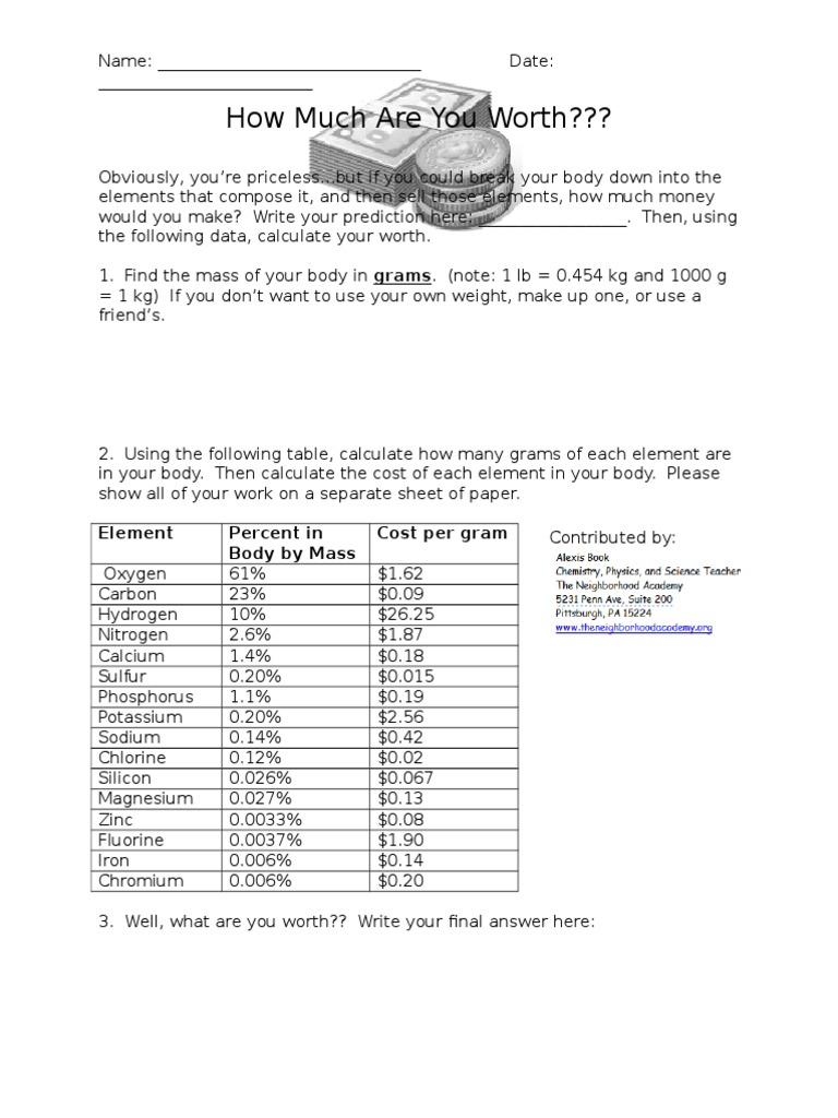 How Much Are You Worth | PDF | Teaching Methods & Materials | Home & Garden