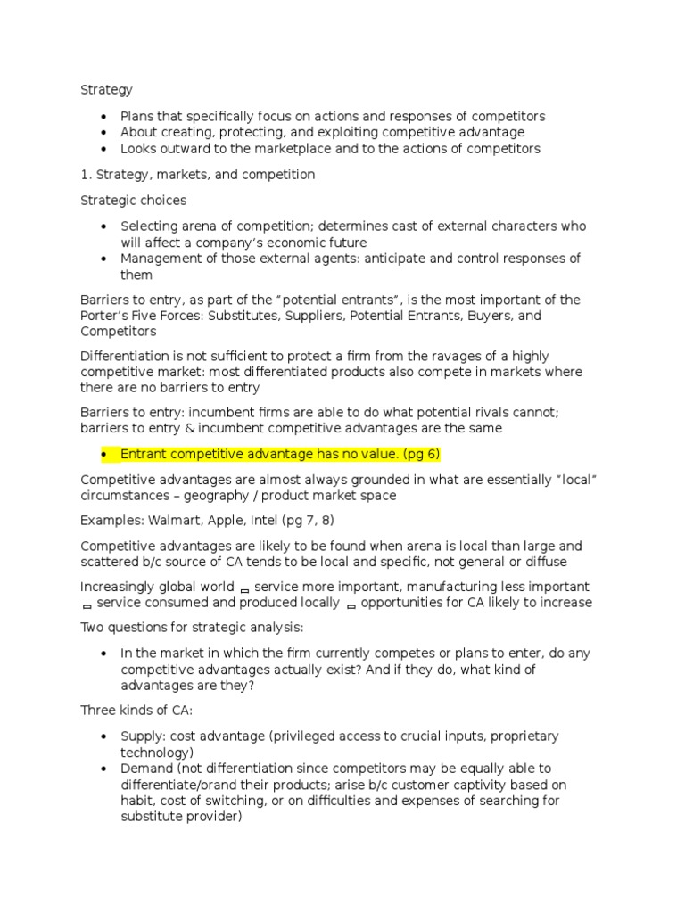 Competition Demystified Summary - Chapter 1 | PDF | Competitive ...