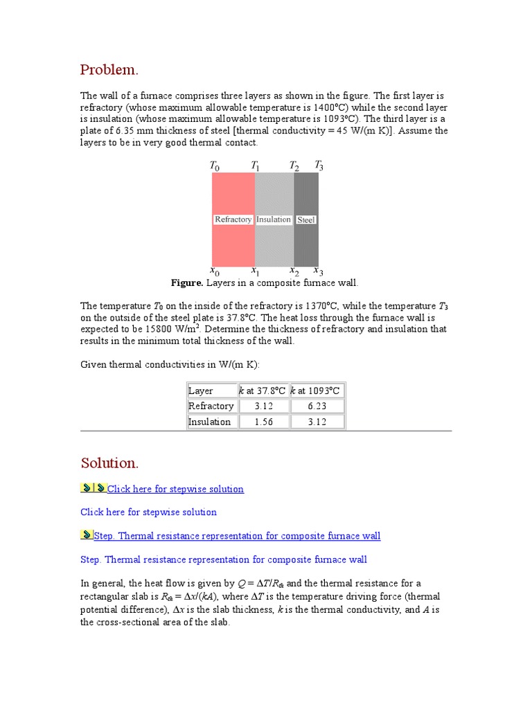 اheat Transfer Problem | PDF | Thermal Conductivity | Thermal Insulation