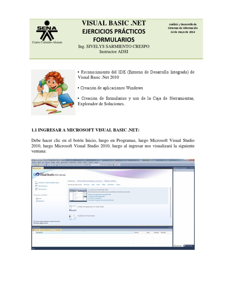 Ejercicios Formularios1 Practica Con Visual Basic | PDF | Point and Click | Básico