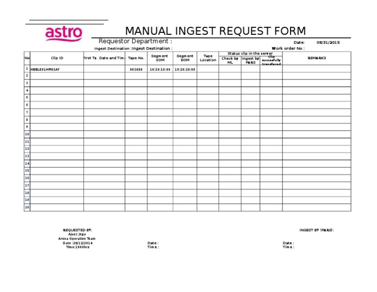 Altabs Ingest Request Manual | PDF | Business | Computers