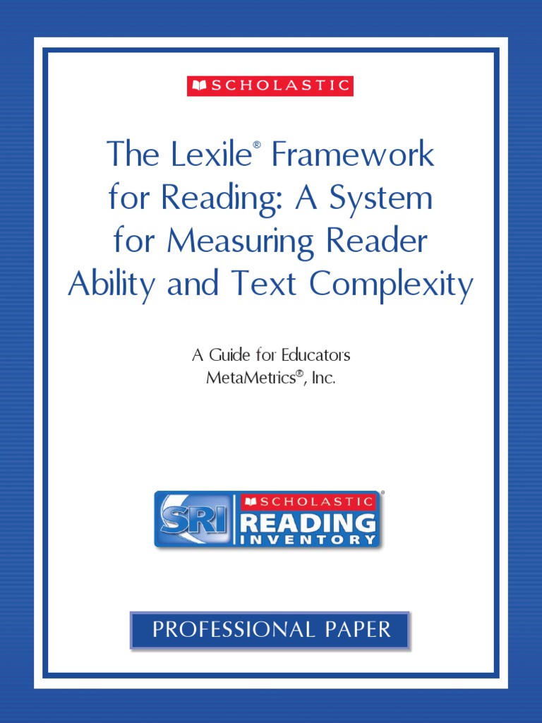 SRI Lexile | PDF | Reading Comprehension | Reading (Process)