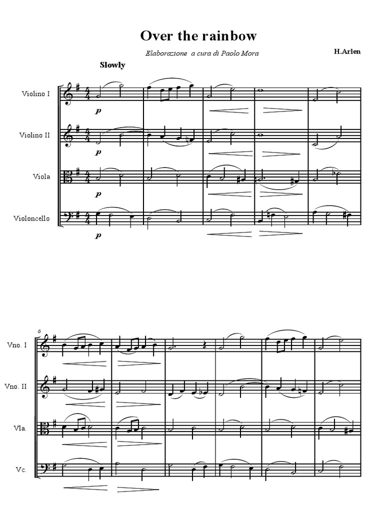 Over The Rainbow String Quartet Score | PDF | Arts du langage et discipline