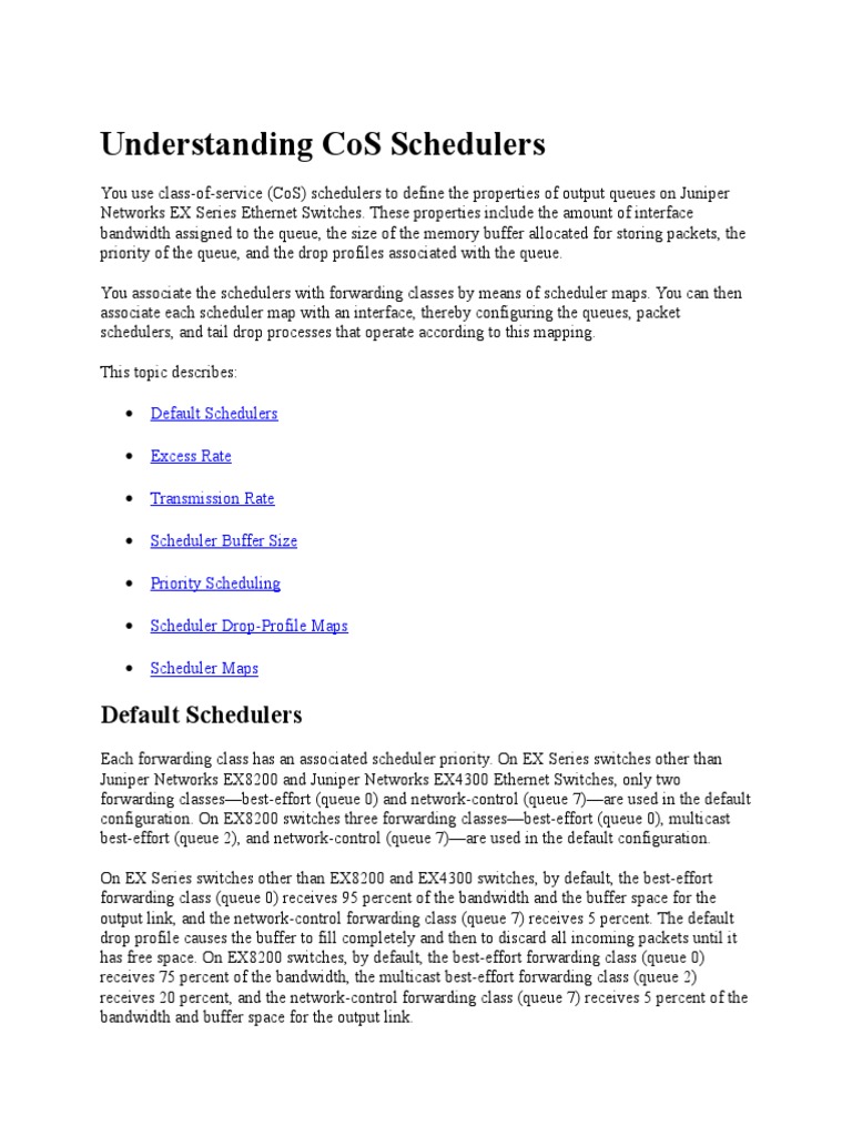 Understanding CoS Schedulers | PDF | Scheduling (Computing) | Network ...