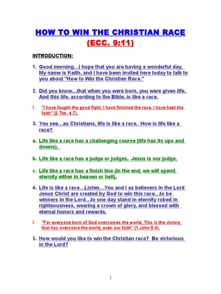 Youth (How To Win The Christian Race) | PDF | Grace In Christianity | Sin