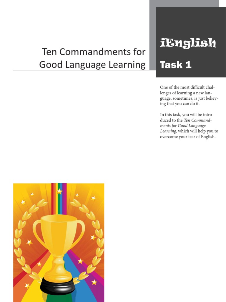Ten Commandments For Good Language Learning | PDF | Language ...