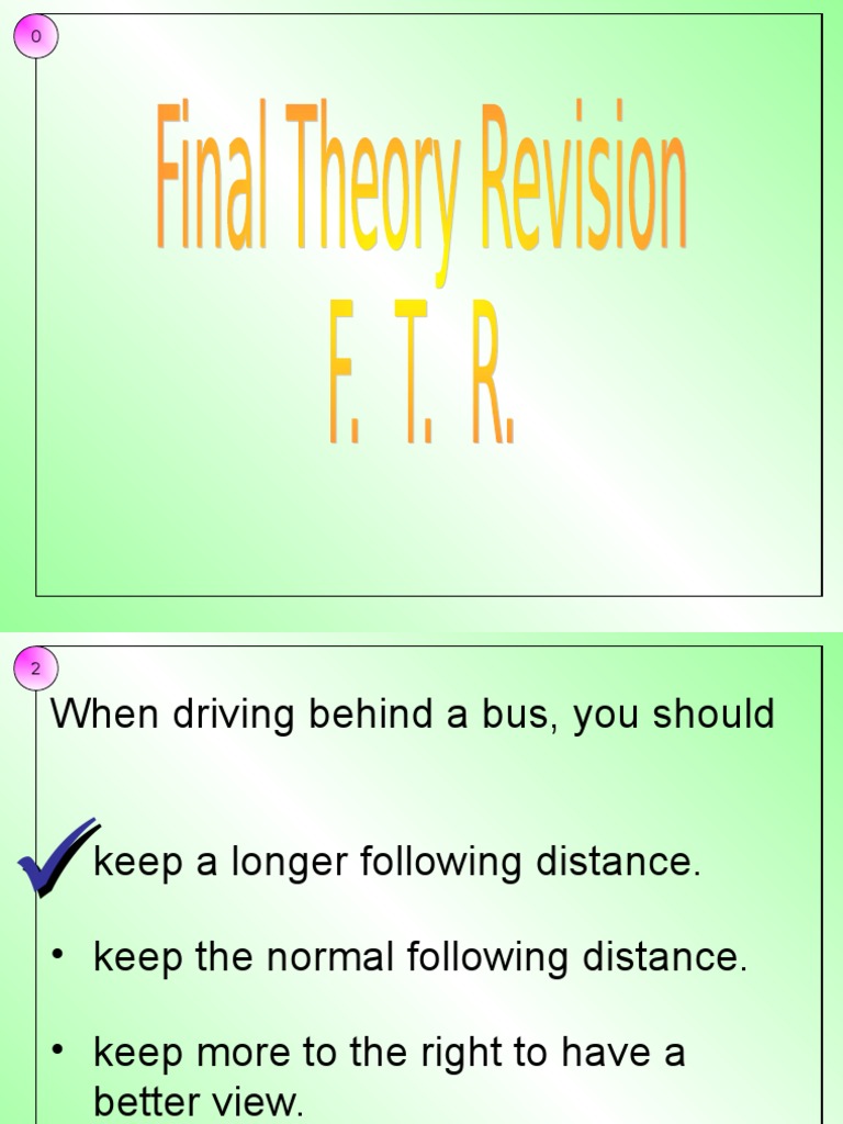 Final Theory Test | Download Free PDF | Automatic Transmission | Traffic