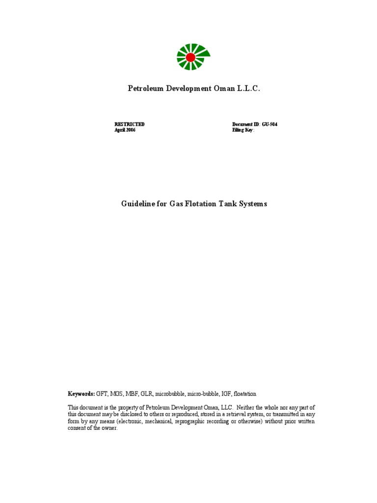 GU-504 Gas Flotation Tank Systems Rev2 Old PDF | PDF | Pump ...