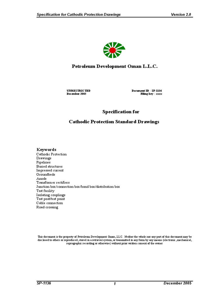SP-1136 Cathodic Protection Drawings | PDF | Electromagnetism | Nature