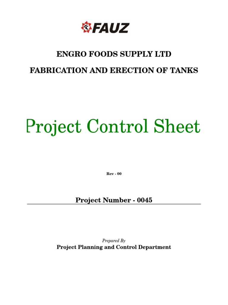 Fauz Engineering Project Control Sheet | PDF