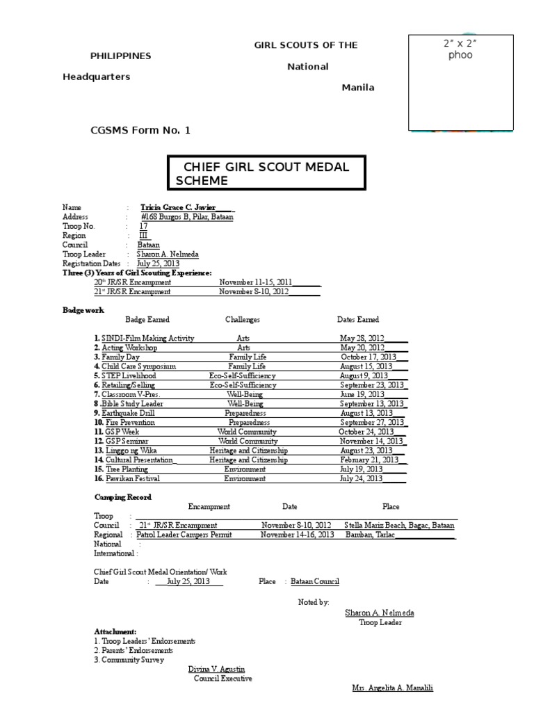 Tricia Grace CGSMS (Forms) | Download Free PDF | Scouting