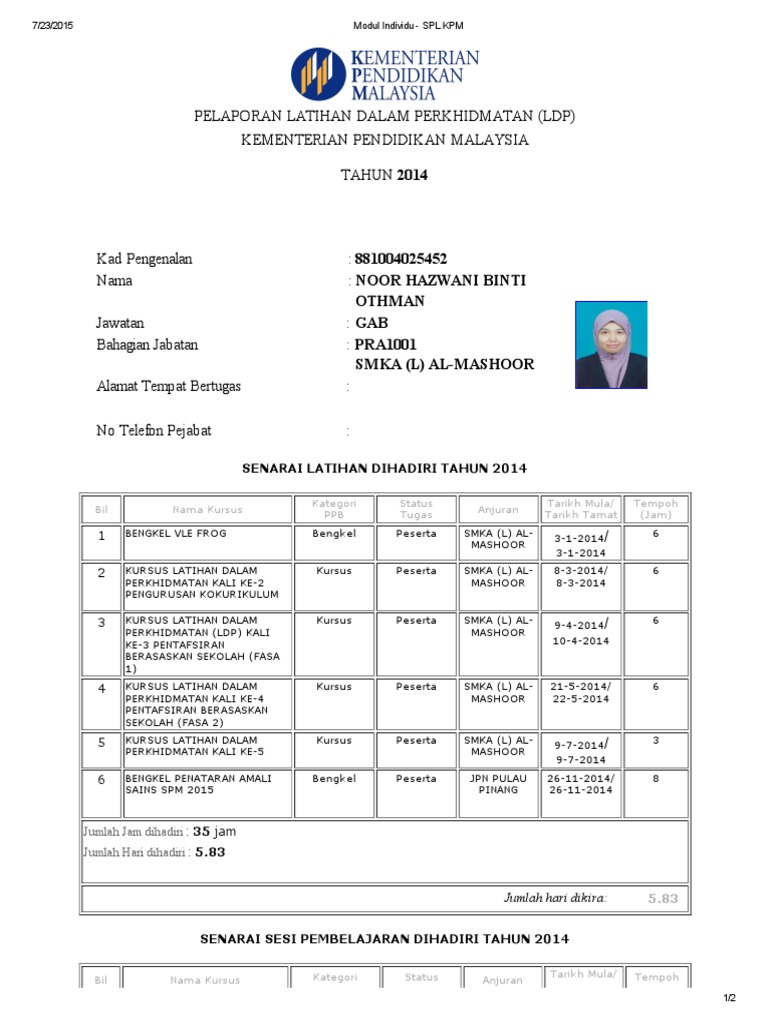 Modul Individu - SPL KPM | PDF | Karier & Perkembangan
