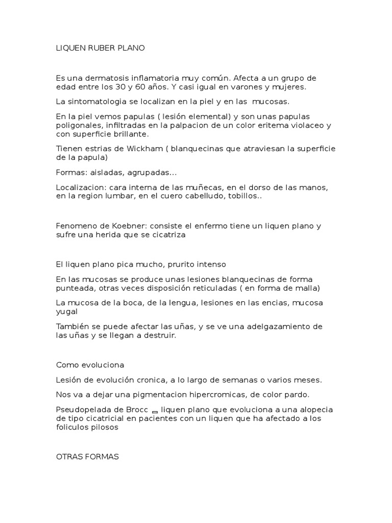 Liquen Ruber Plano | PDF | Inmunología | Ciencias de la Salud