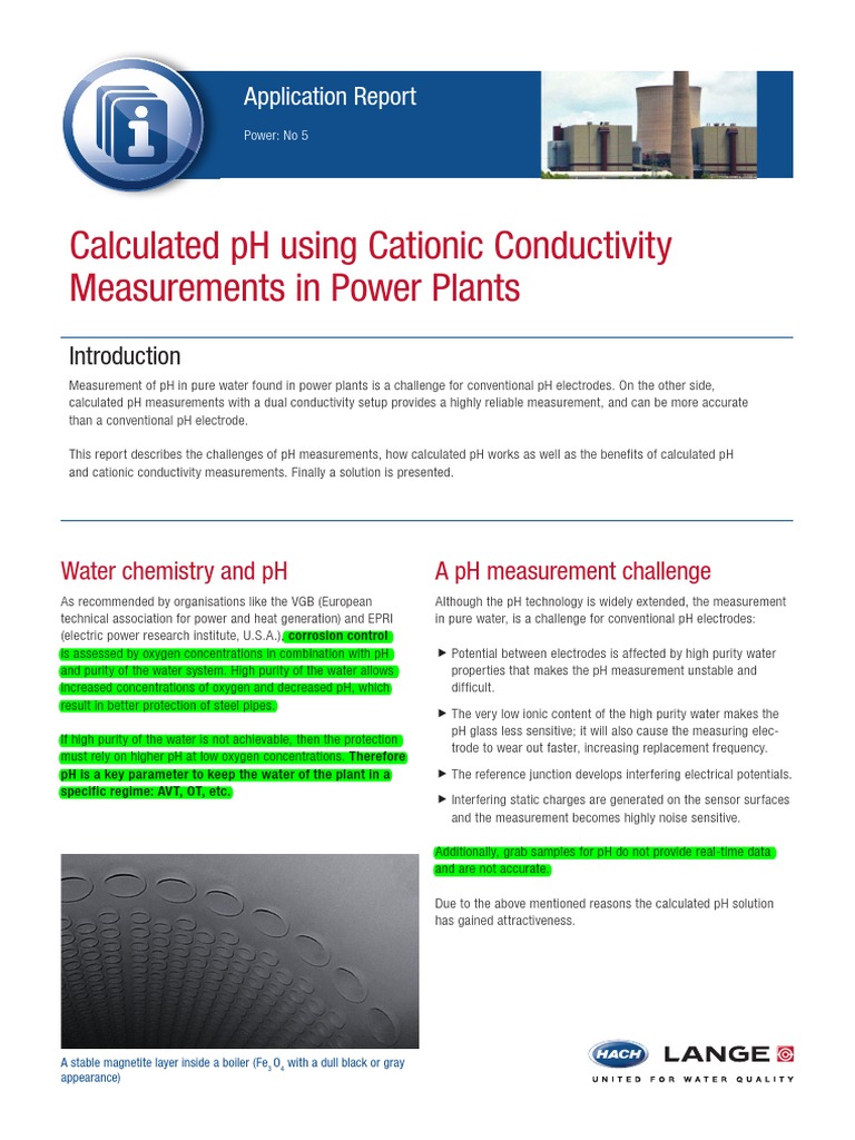 Measurement of PH Using Cationic Conductivity in Power Plants | PDF ...
