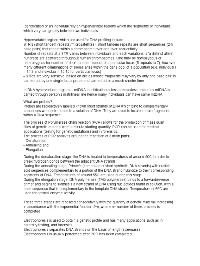 PCR and Gel Electrophoresis Notes | PDF | Microsatellite | Polymerase ...