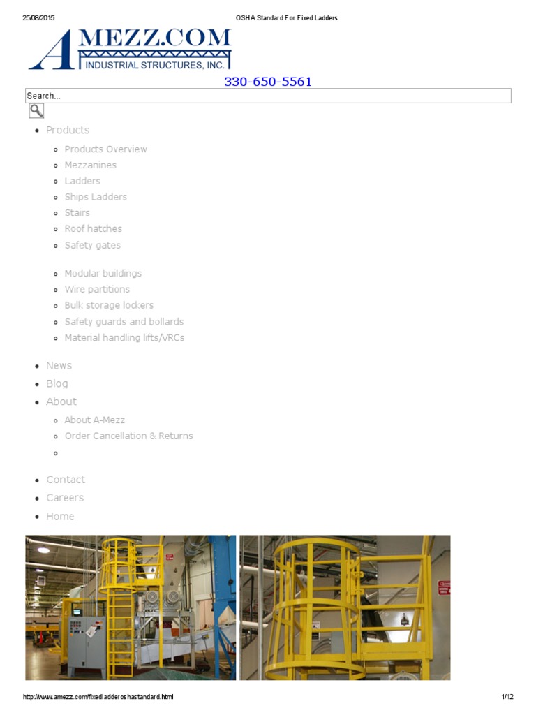 OSHA Fixed Ladder Design Standards | PDF | Ladder | Nature