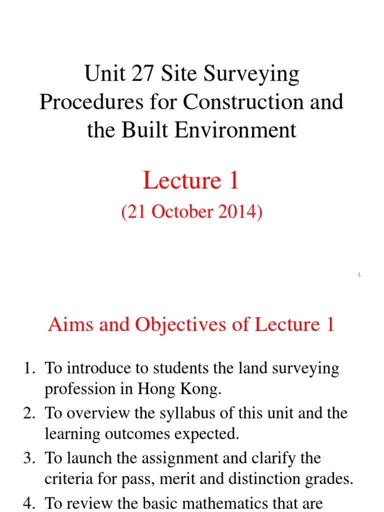 Site Surveying Lecture 1 | PDF | Surveying | Trigonometric Functions