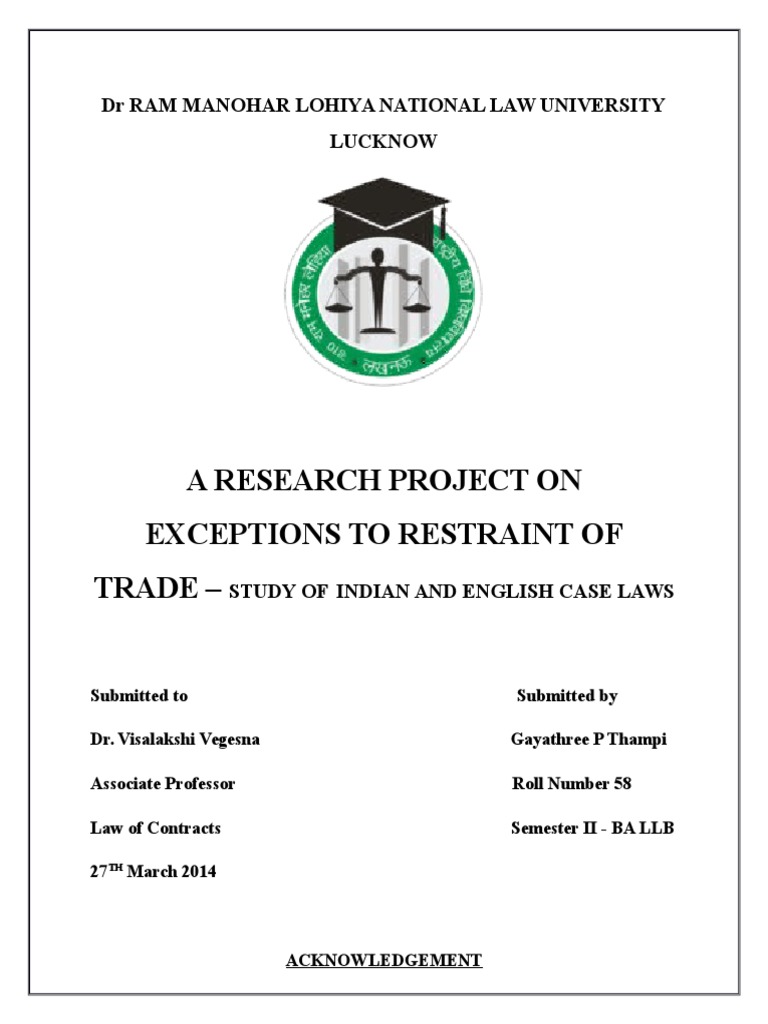 Exceptions To Restriants To Trade | PDF | Restraint Of Trade | Legal Ethics