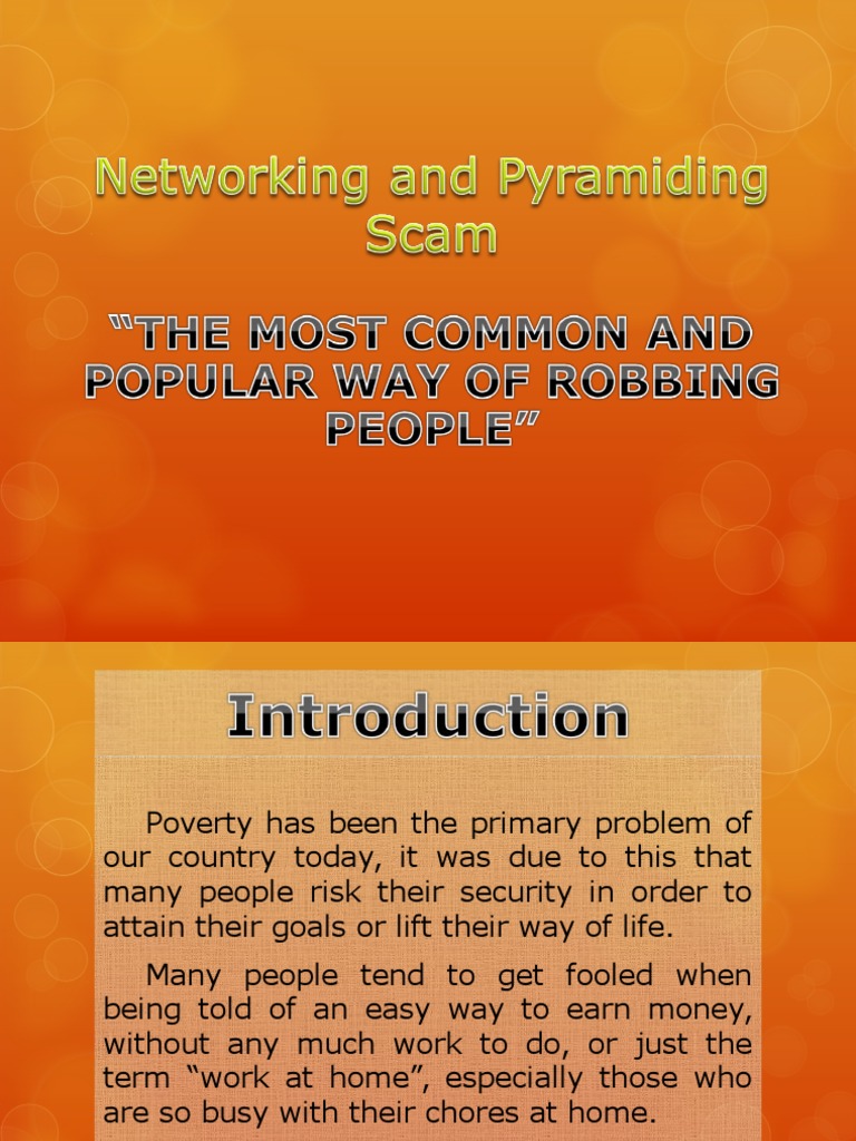 Networking and Pyramid Scams | Multi Level Marketing | Economies