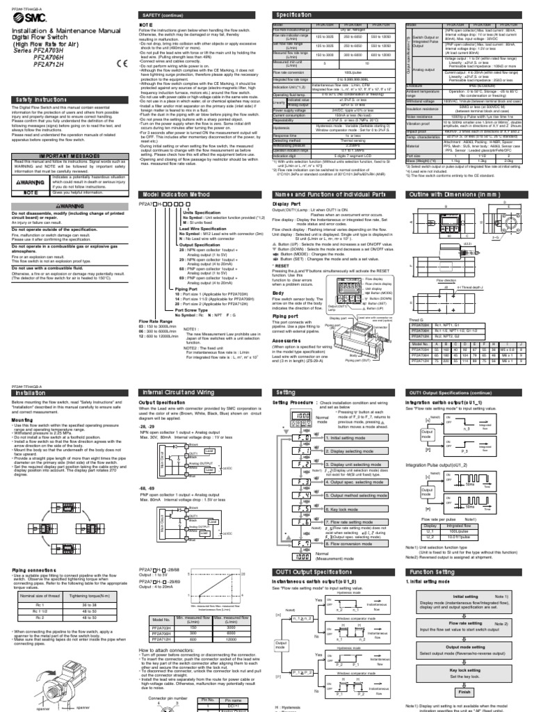Flow Switch: Installation & Maintenance Manual | PDF | Switch ...