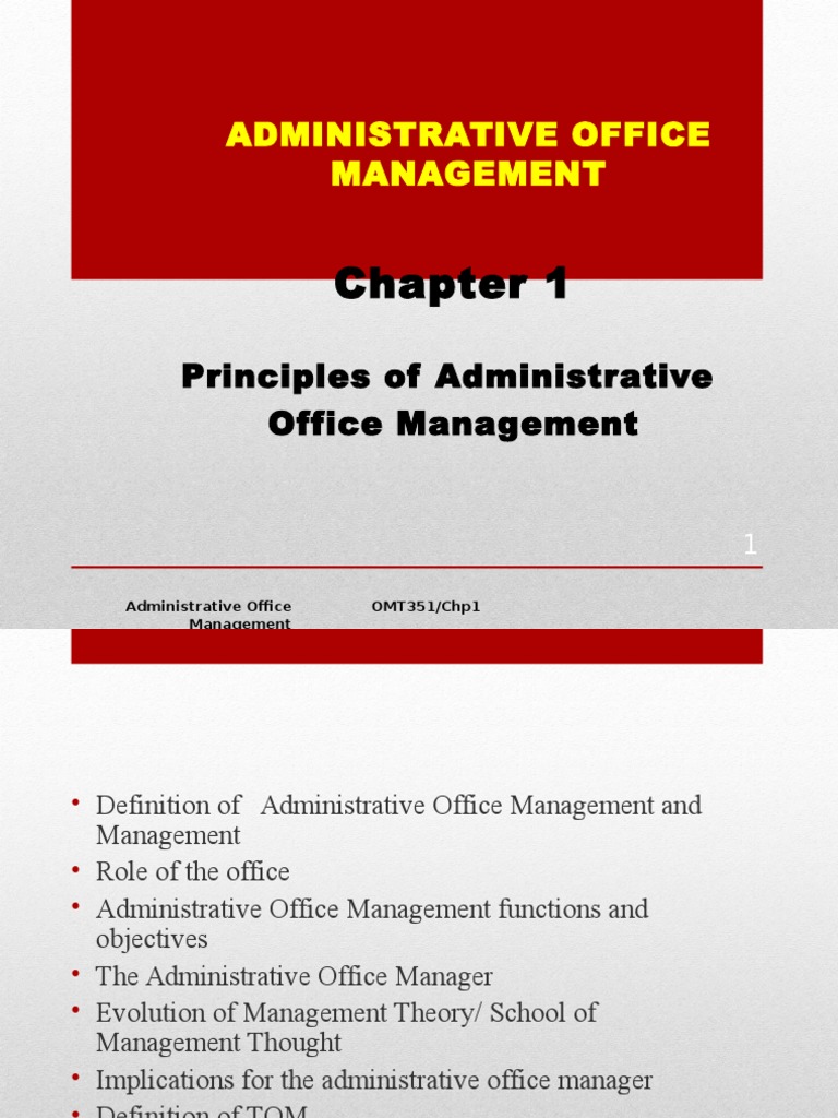 Principles of Administrative Office Management | PDF | Bureaucracy ...