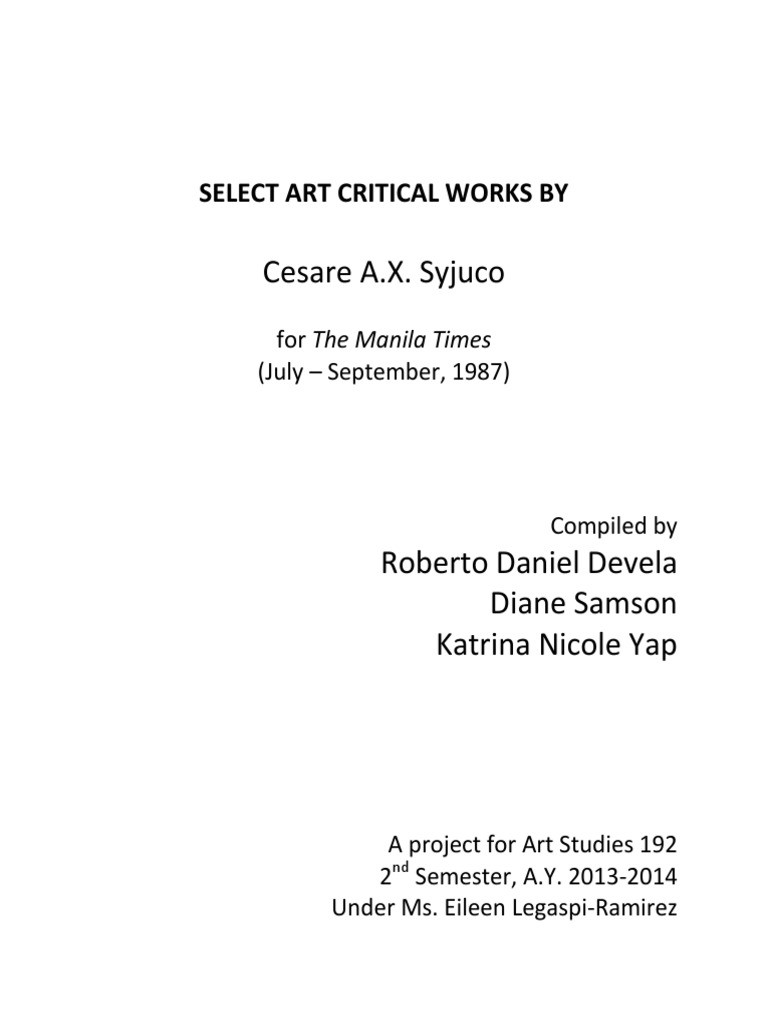 Discovering the Genius of Cesare Syjuco: A Multifaceted Artist