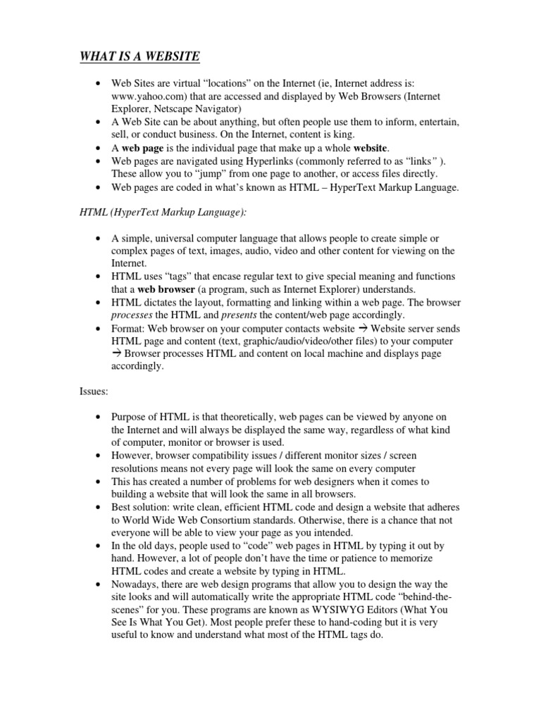 Basics of Web Design | PDF | Websites | Html