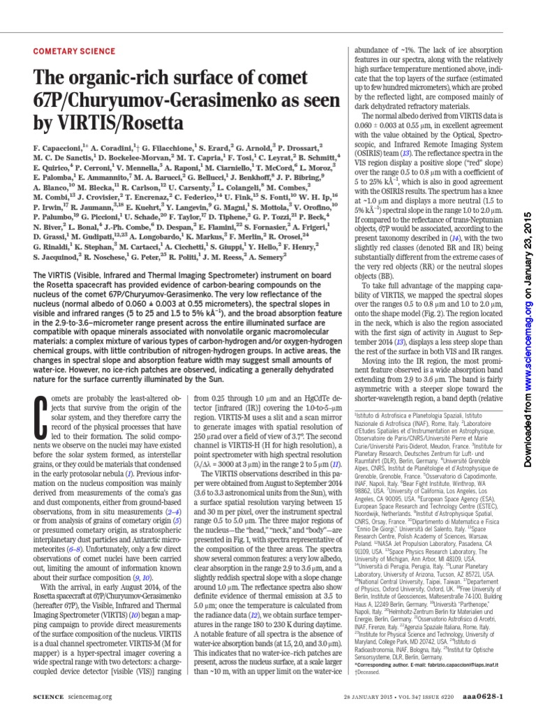 Science 2015 Capaccioni | PDF | Cosmic Dust | Comet