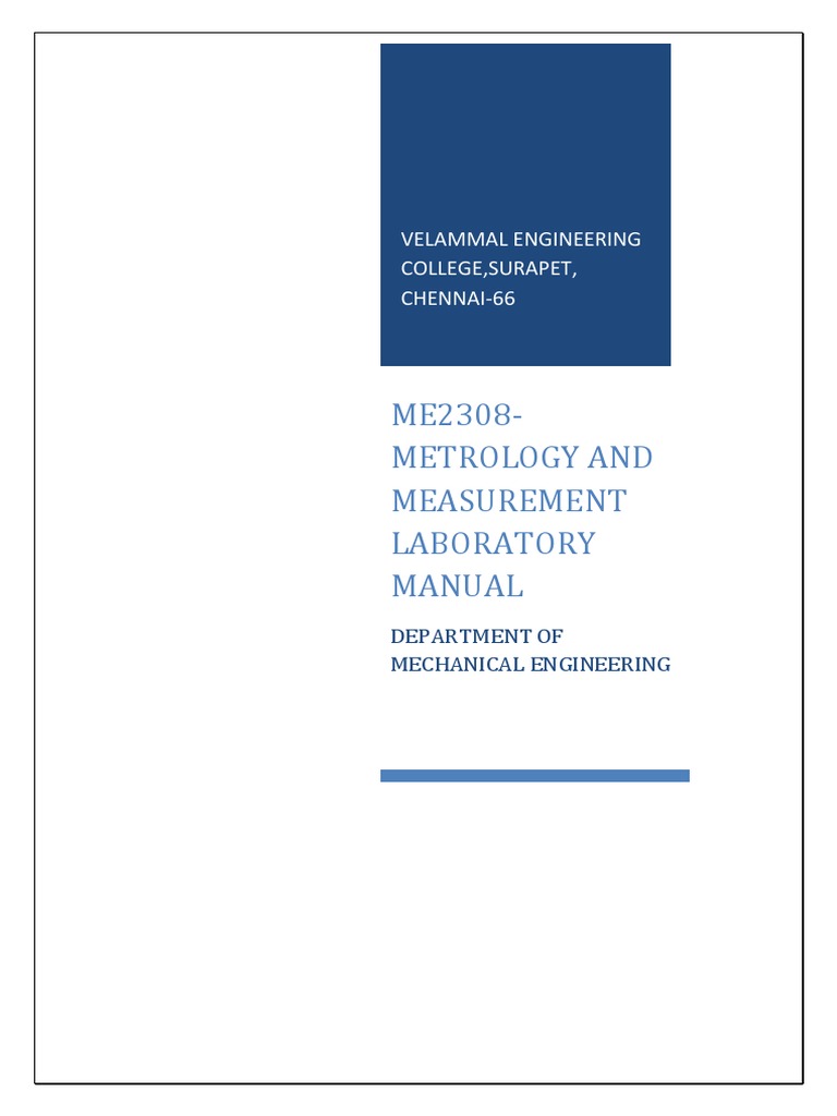 Metrology Lab Manual | PDF | Scientific Observation | Tools
