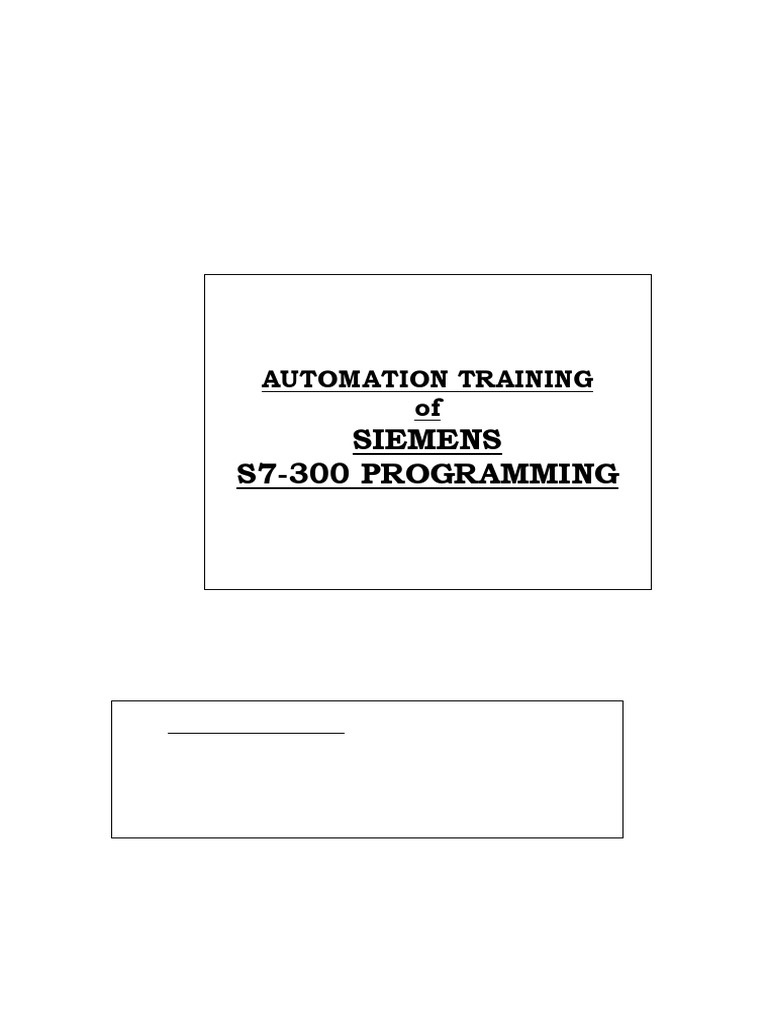 Siemens s7-300 Programming | PDF | Data Type | Programmable Logic ...