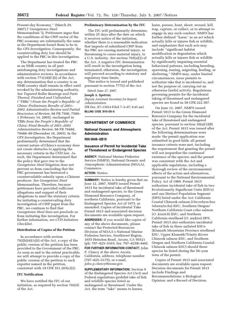 Notice: Endangered and Threatened Species: Incidental Take Permits ...