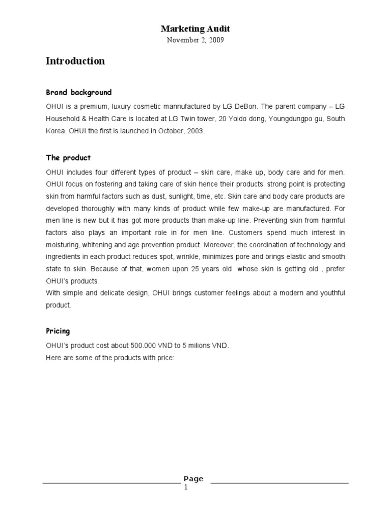 Marketing Audit | PDF | Cosmetics | Brand