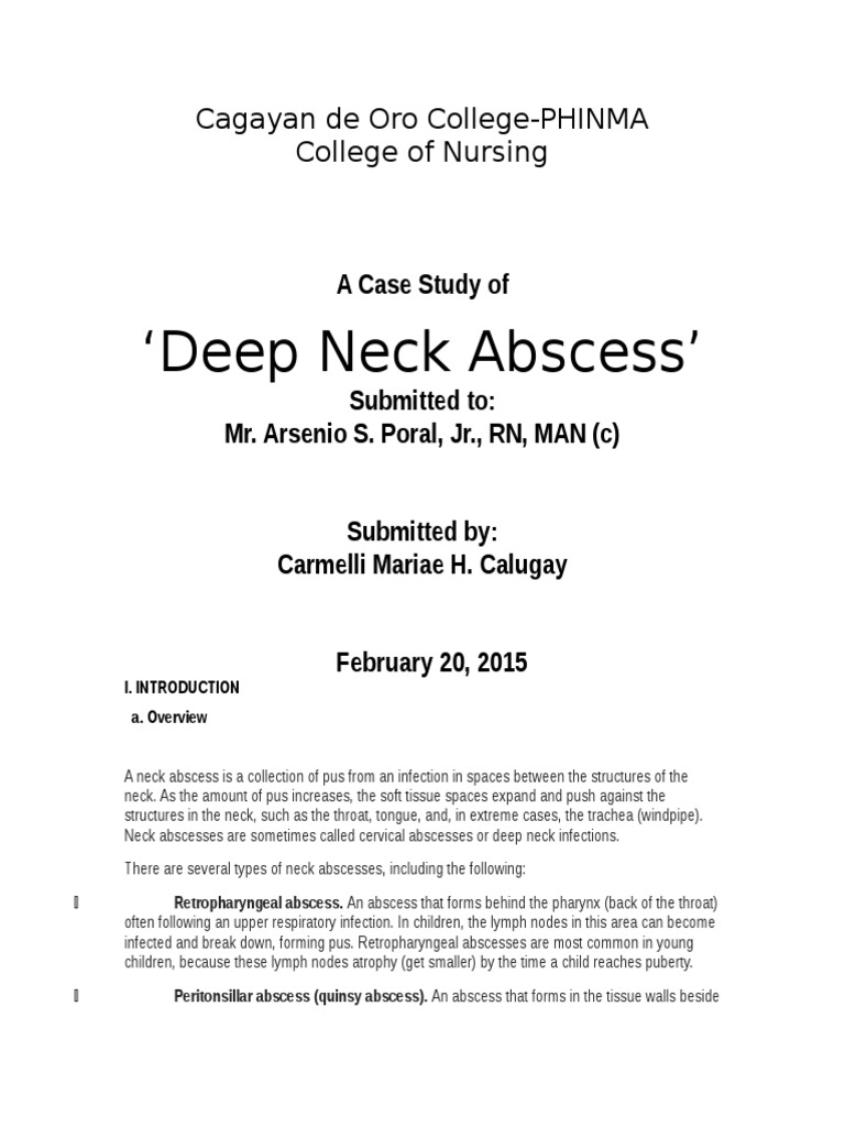 Deep Neck Abscess | Download Free PDF | Common Carotid Artery | Vertebra
