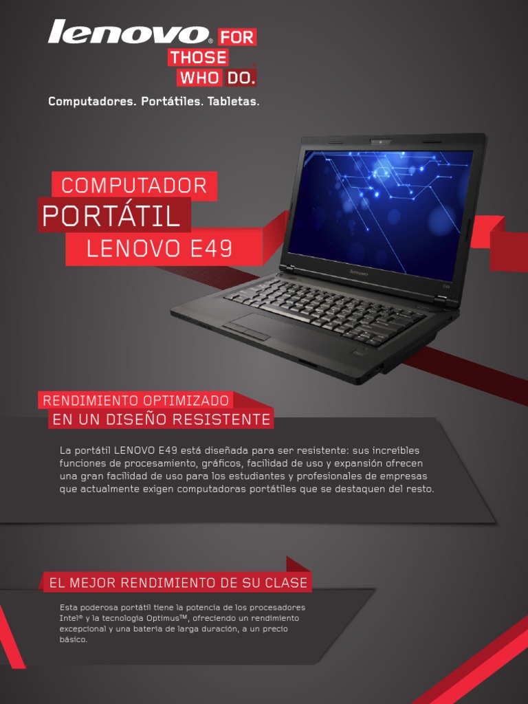 Ficha Tecnica Lenovo E49 | PDF | Lenovo | Microsoft Windows