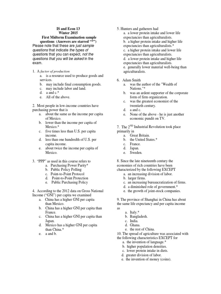 ECON 13 W15: Sample Midterm 1 | PDF | Economic Surplus | Supply (Economics)