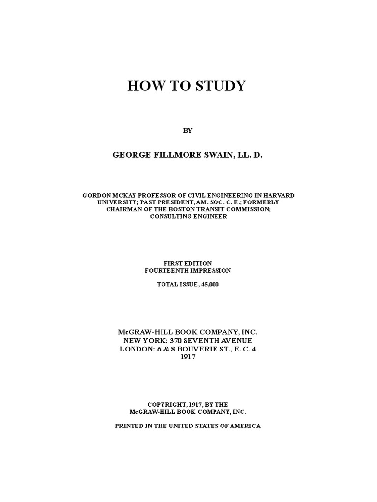 How To Study by George Swain Final | PDF | Reason | Proposition
