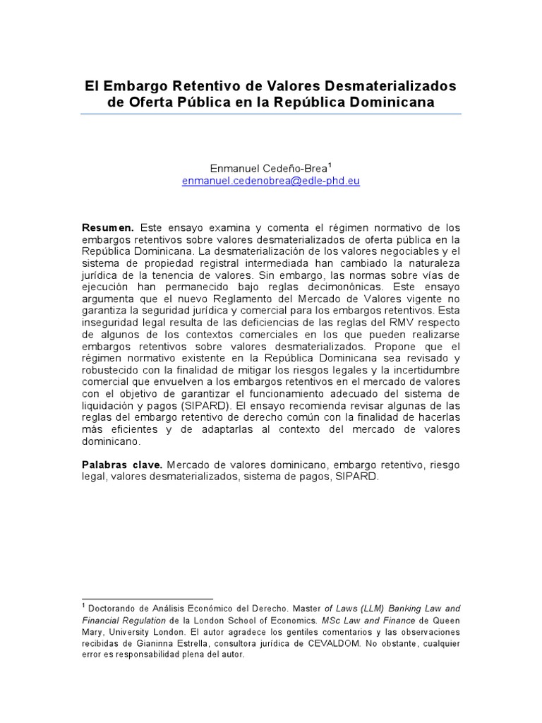 Embargo Retentivo Financiero | PDF | Liquidación | Pagos