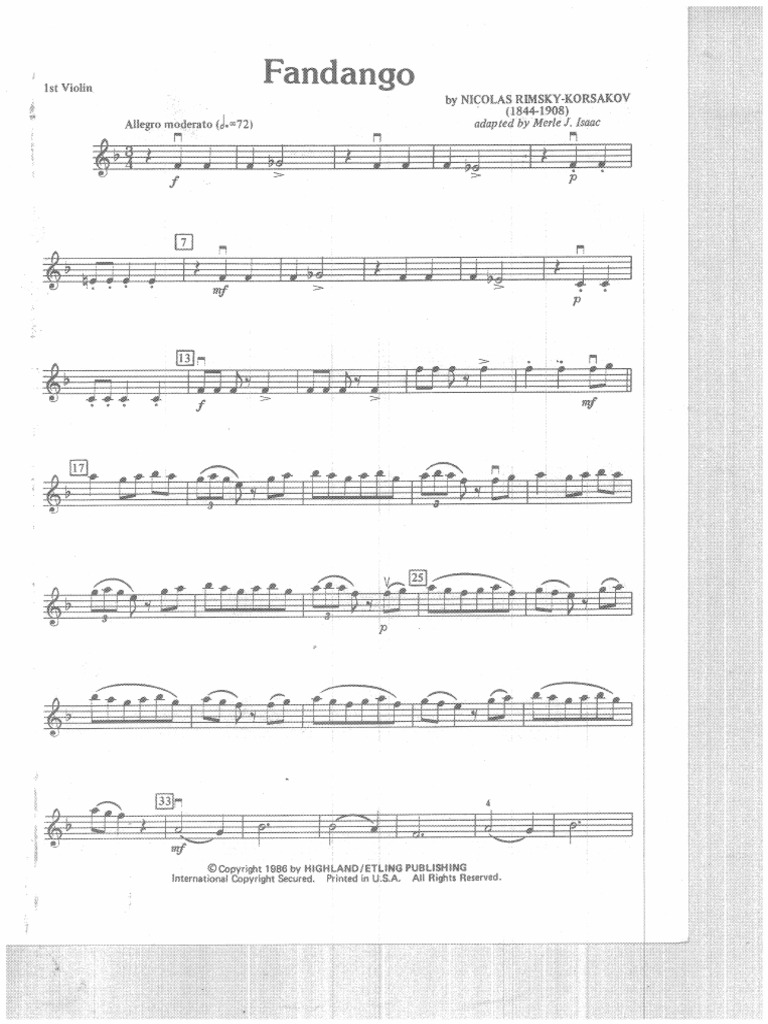 Partituras Fandango y Alborada Violin Gratis | PDF