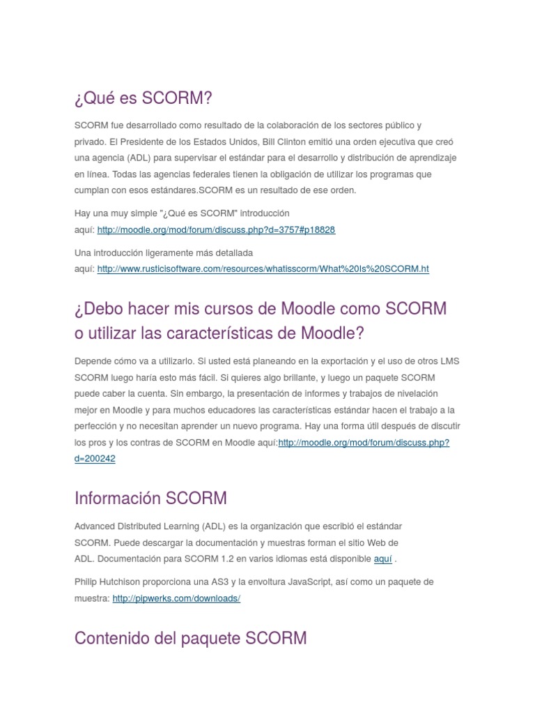 Qué Es Scorm | PDF | Moodle | Script Java