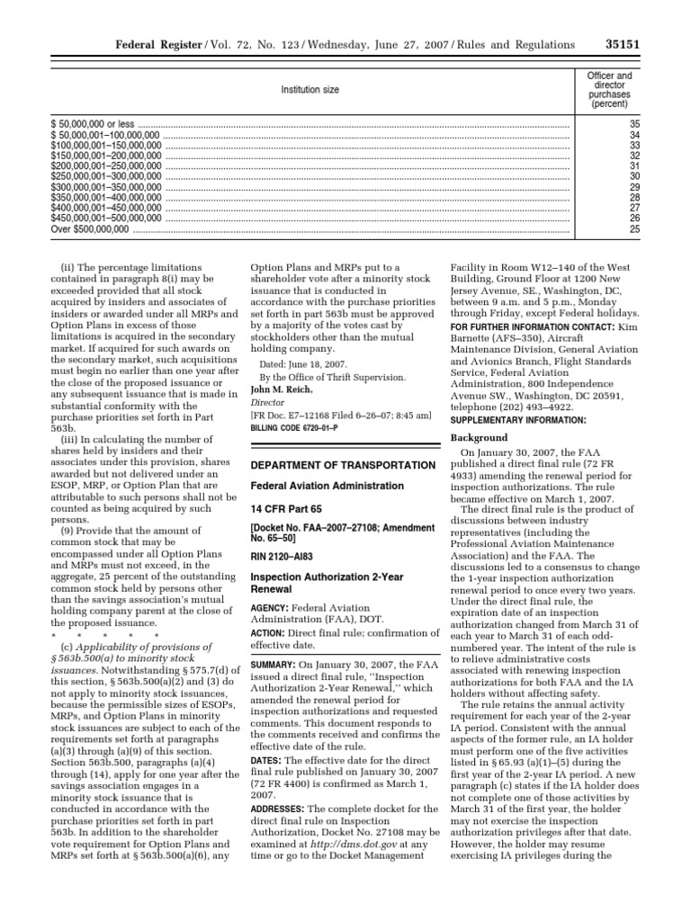 FAA Inspection Rule Update | PDF | Federal Aviation Administration ...