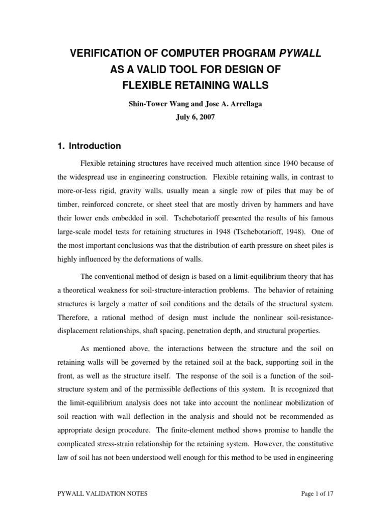 Pywall v3 Validation Notes | PDF | Beam (Structure) | Bending