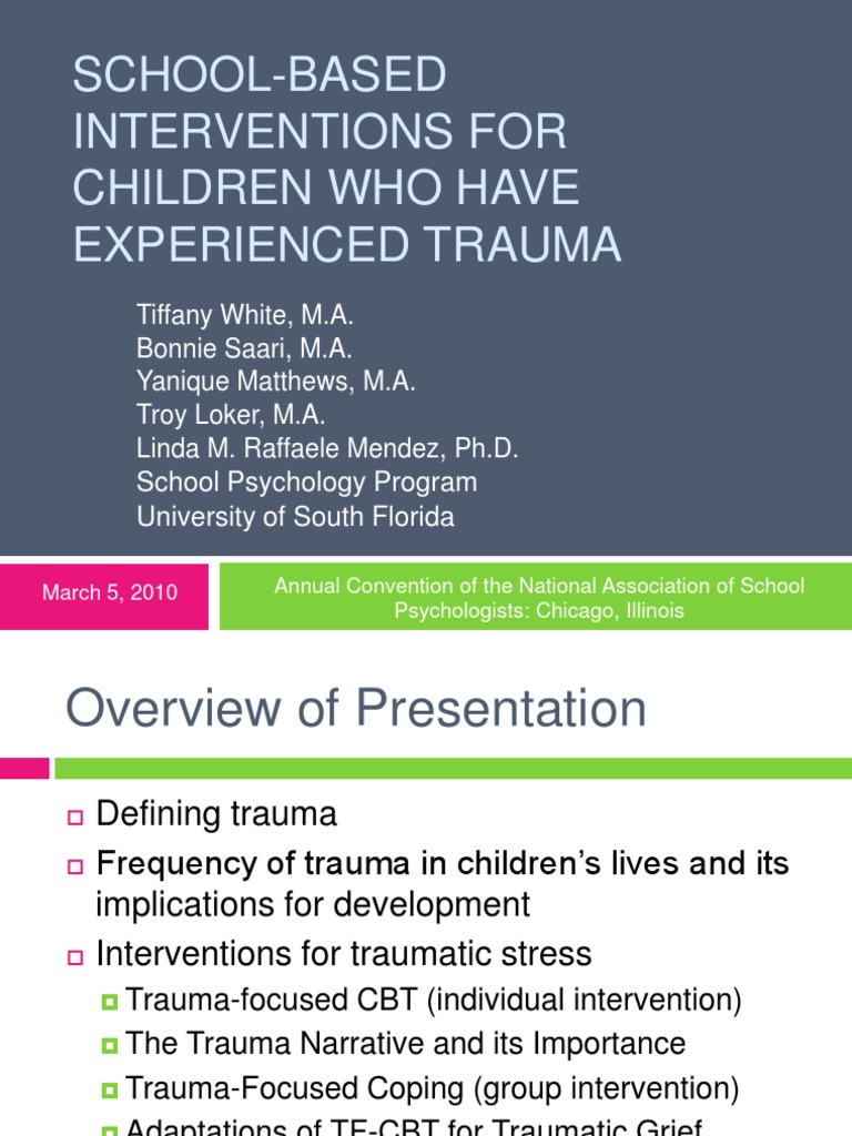 School-Based Interventions For Children Who Have Experienced Trauma ...
