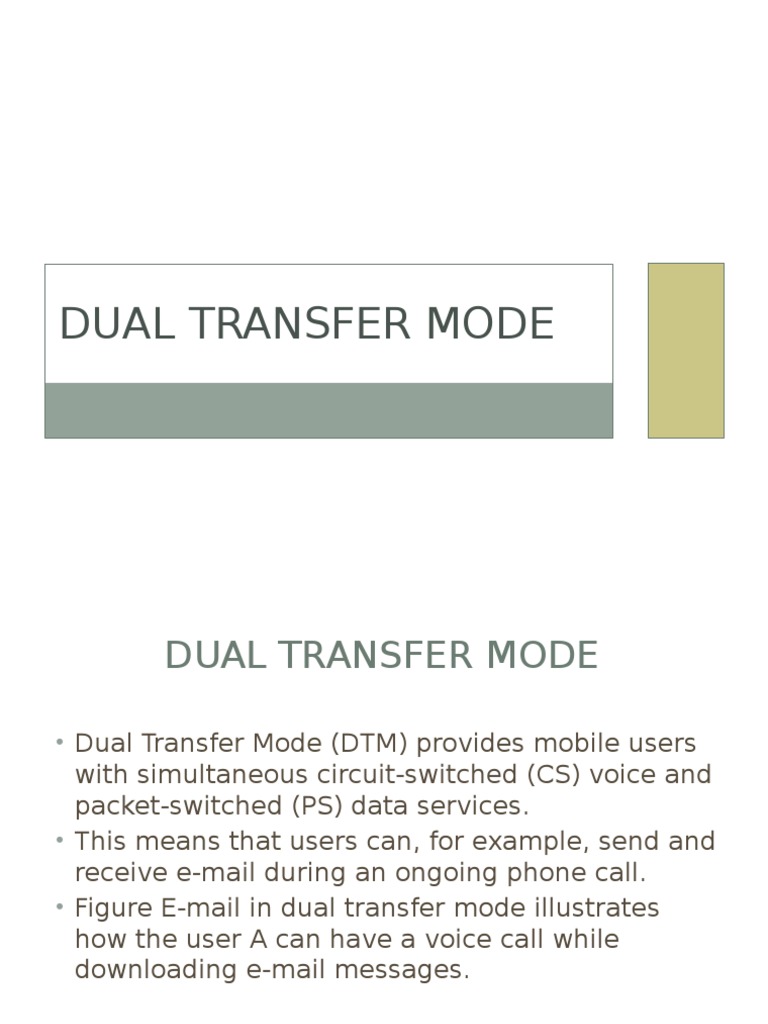 Dual Transfer Mode | PDF | Telecommunications | Mobile Telecommunications