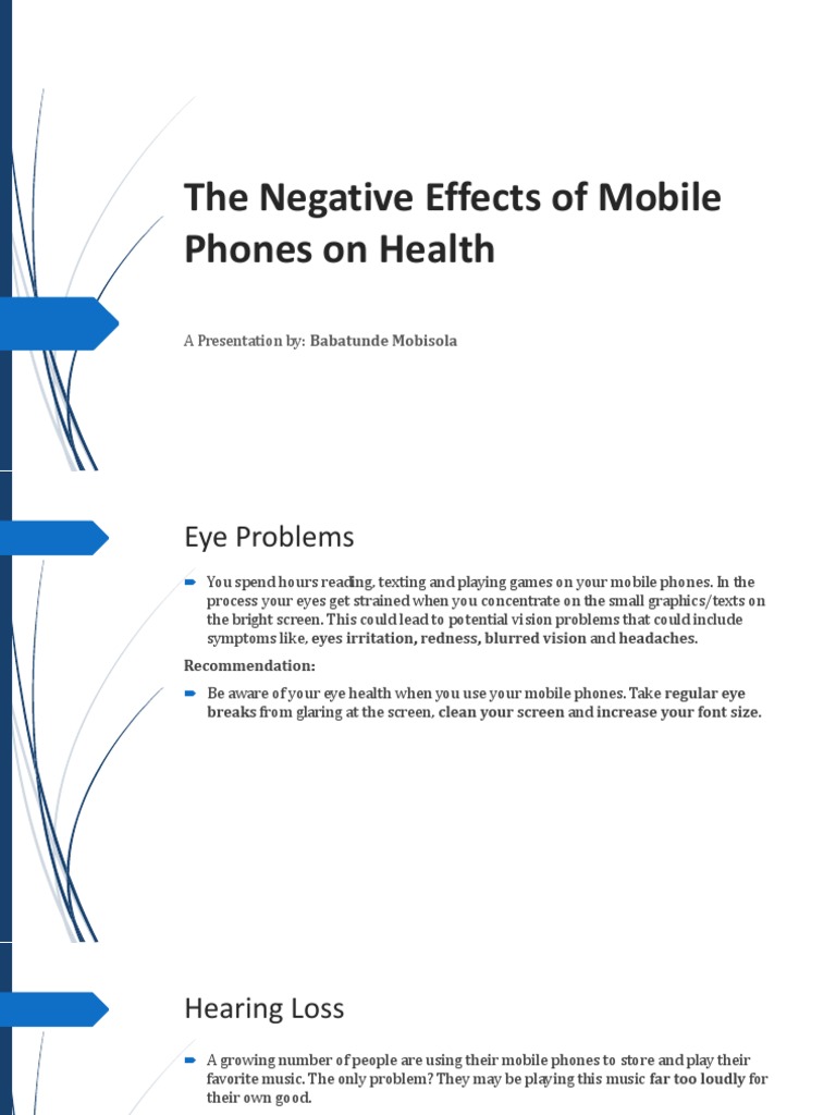 The Negetive Effects of Mobile Phones On Health | Download Free PDF ...