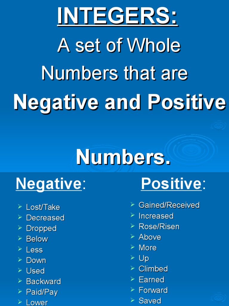 Integers | PDF | Cooking, Food & Wine