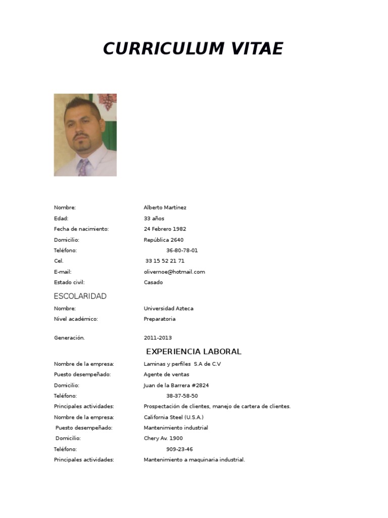 Curriculum Alberto | PDF